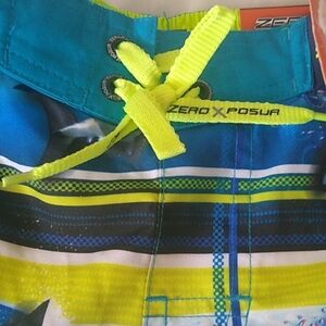 ZeroXposur | Swim | Zeroxposur Boys Deep Aqua Sharks Surf Board Shorts ...